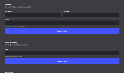 Account Settings | Free Webflow Component
